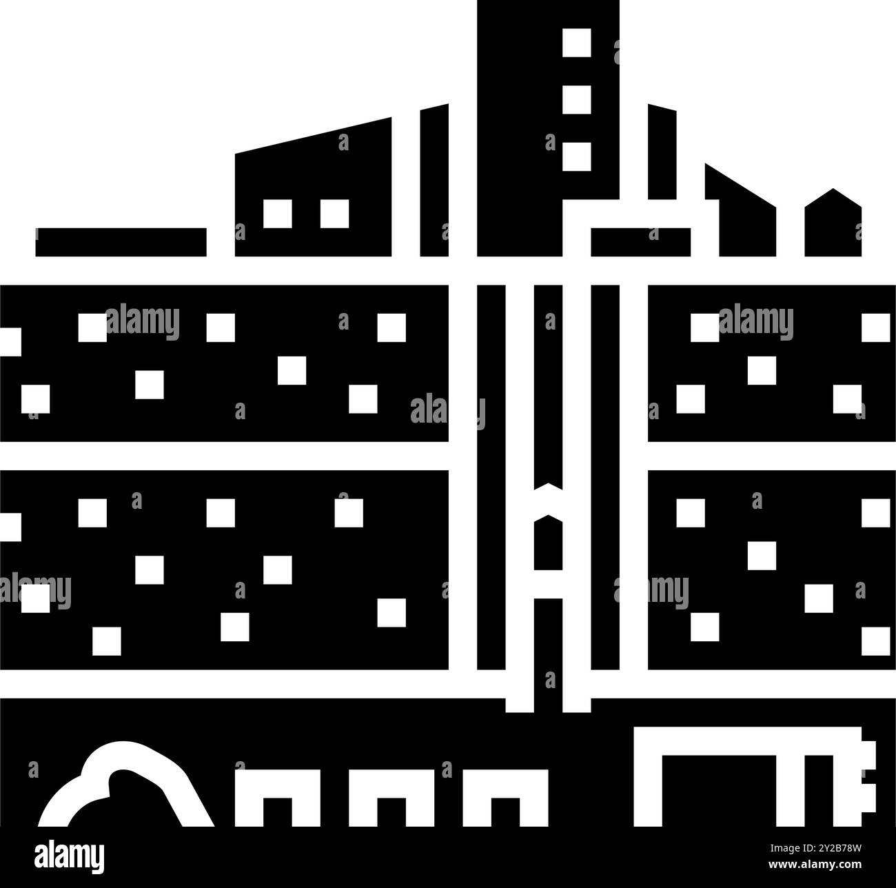 underground mining glyph icon vector illustration Stock Vector Image ...