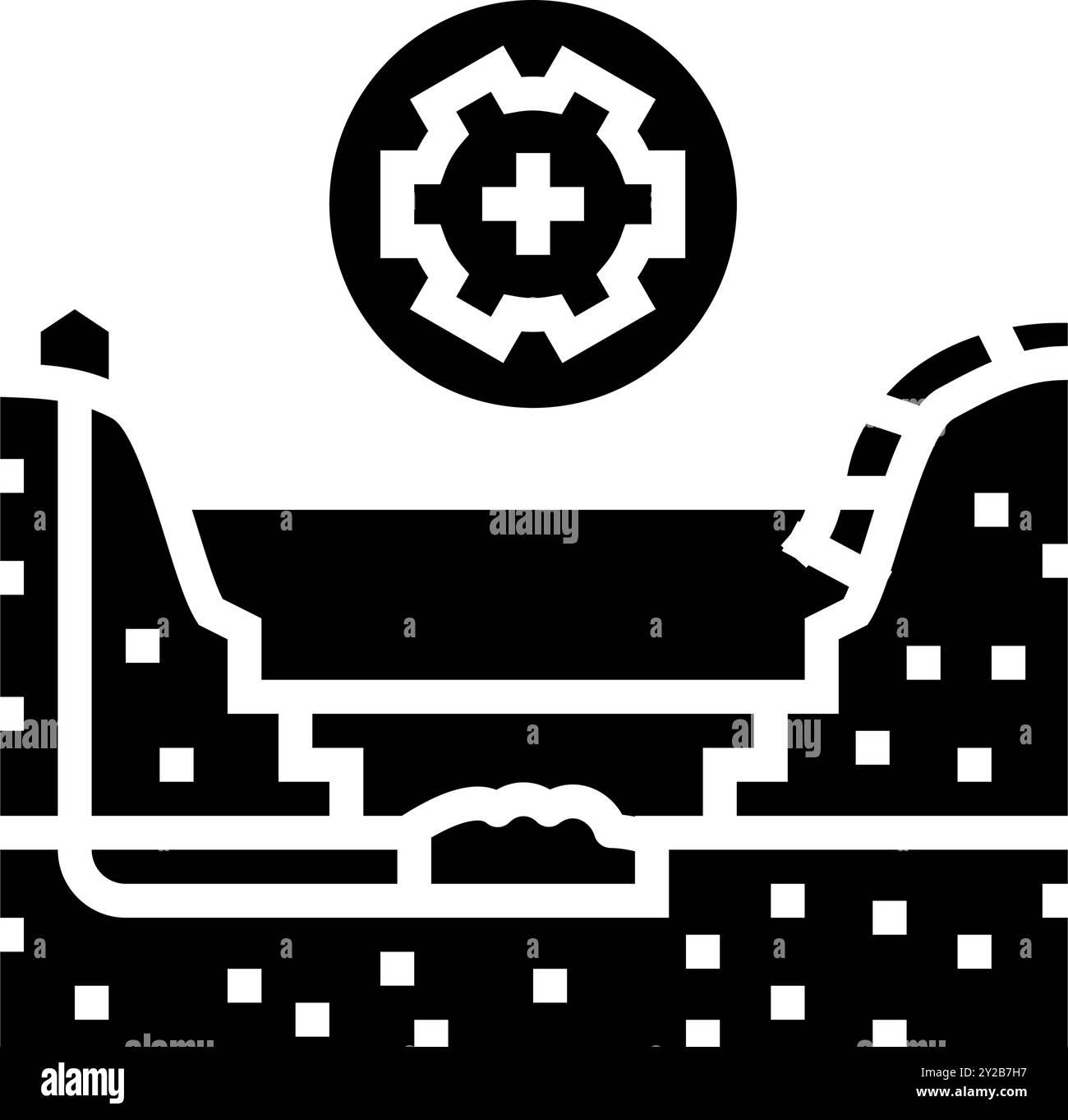 tailings management glyph icon vector illustration Stock Vector Image ...