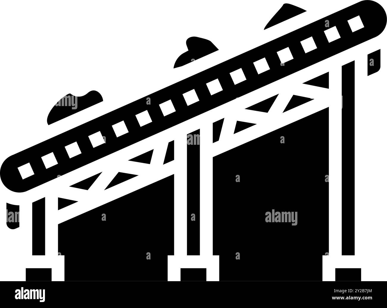 conveyor system mining glyph icon vector illustration Stock Vector ...