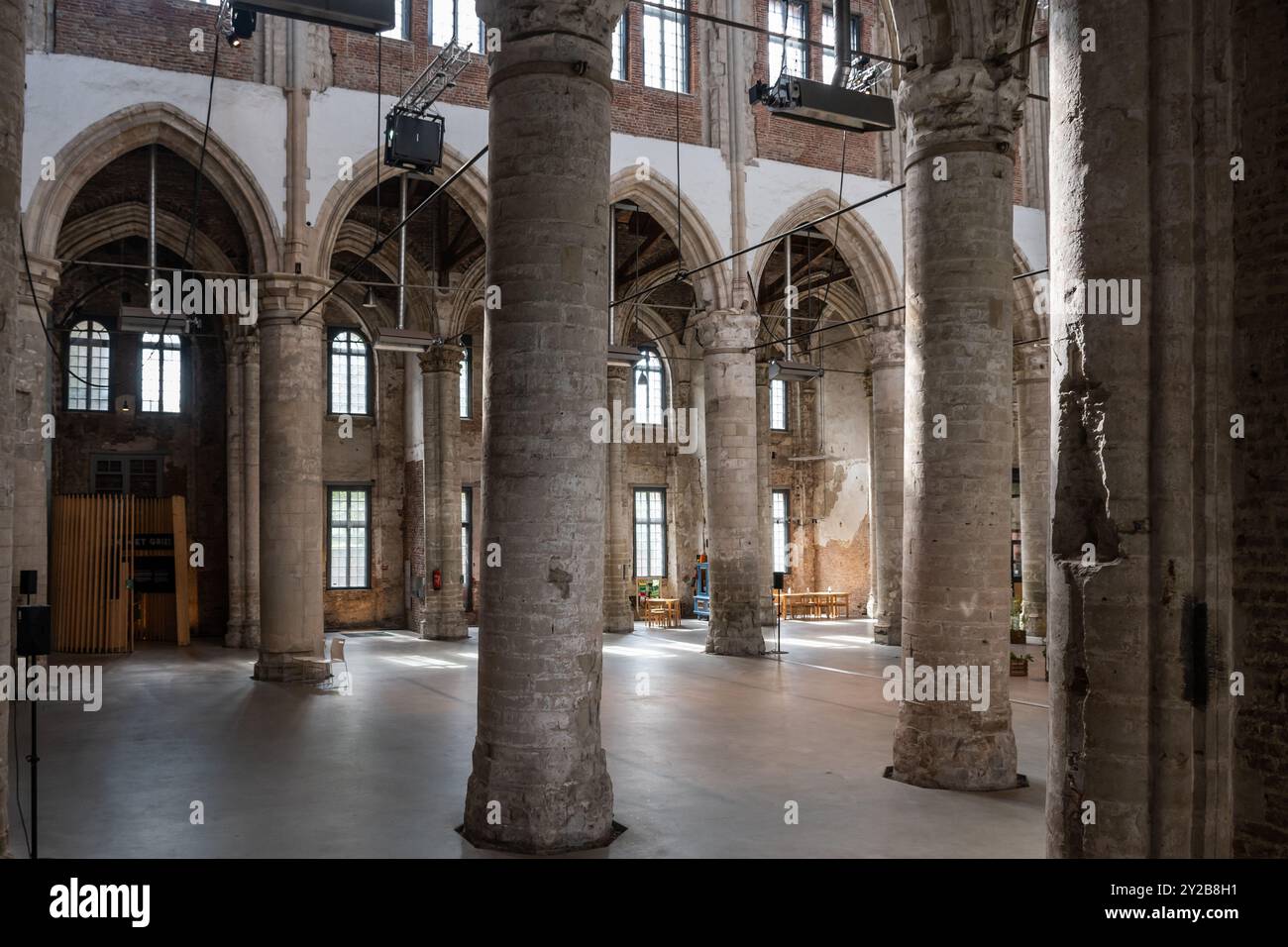 interior pillars of impressive stone building landmark Grote Kerk ...