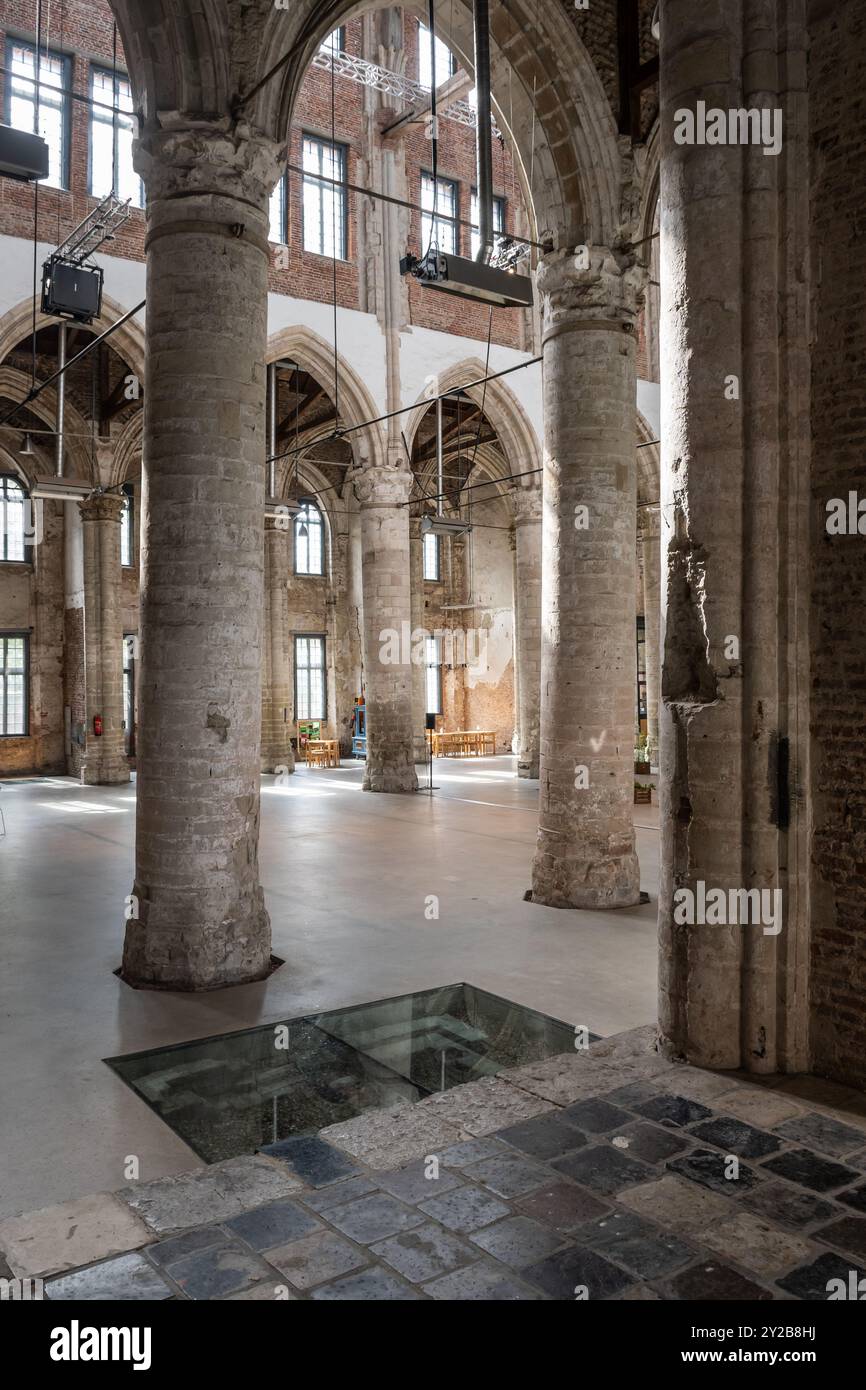 interior pillars of impressive stone building landmark Grote Kerk ...