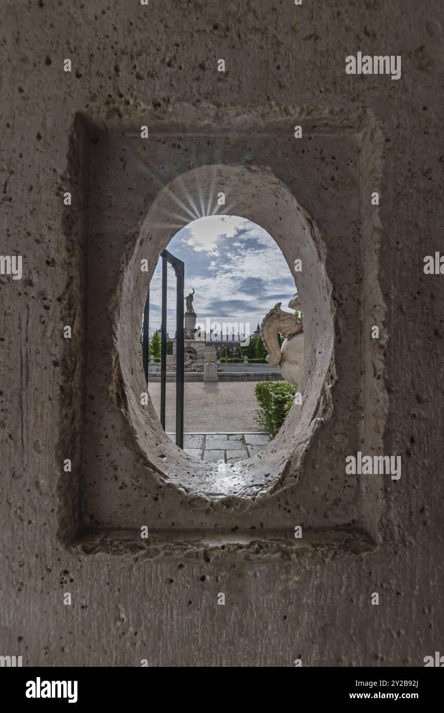 A small oblong window in a white stone wall of a sentry box Stock Photo ...