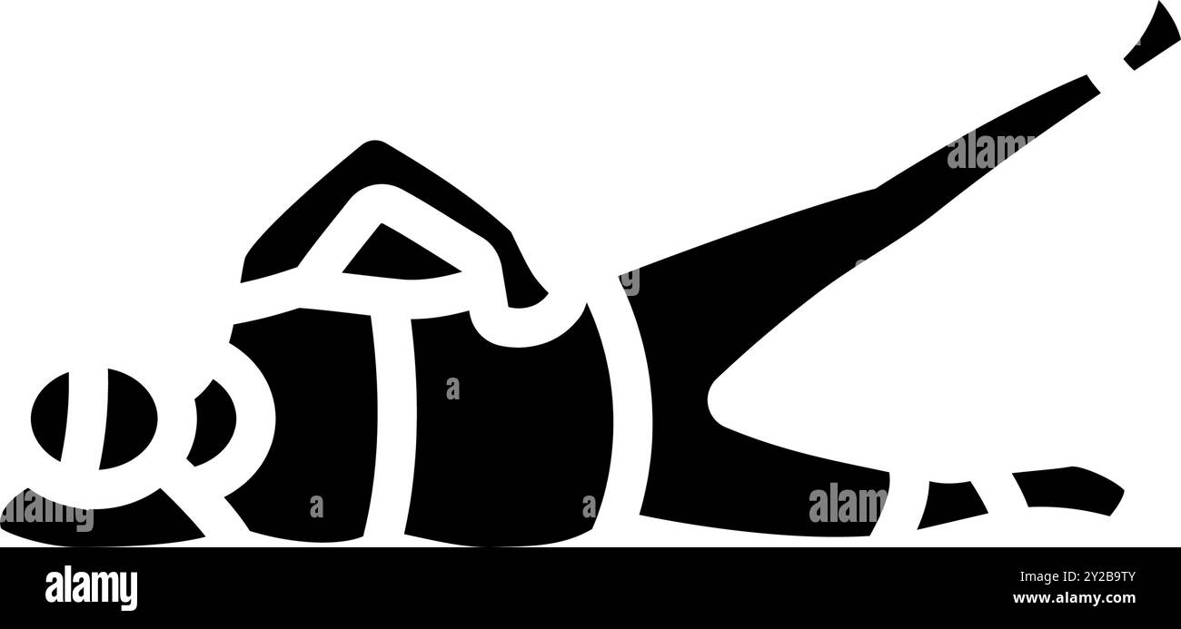 side lying leg lifts pregnant fitness glyph icon vector illustration ...