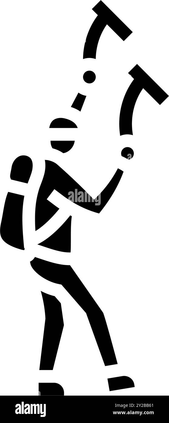 ice climbing winter glyph icon vector illustration Stock Vector Image ...