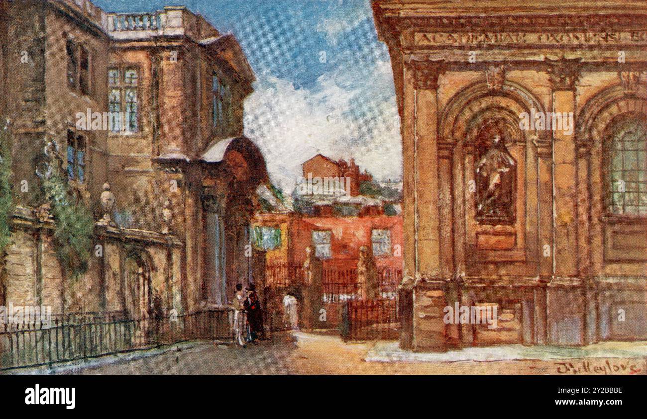 The old Ashmolean Museum and Sheldonian Theatre, Oxford, England. From ...