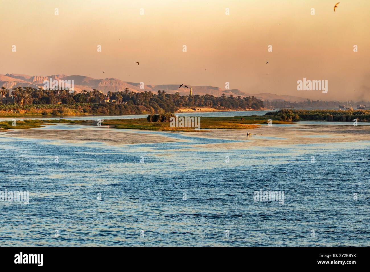 Captivating scenery of the magic of a sunset cruise on the Nile River ...