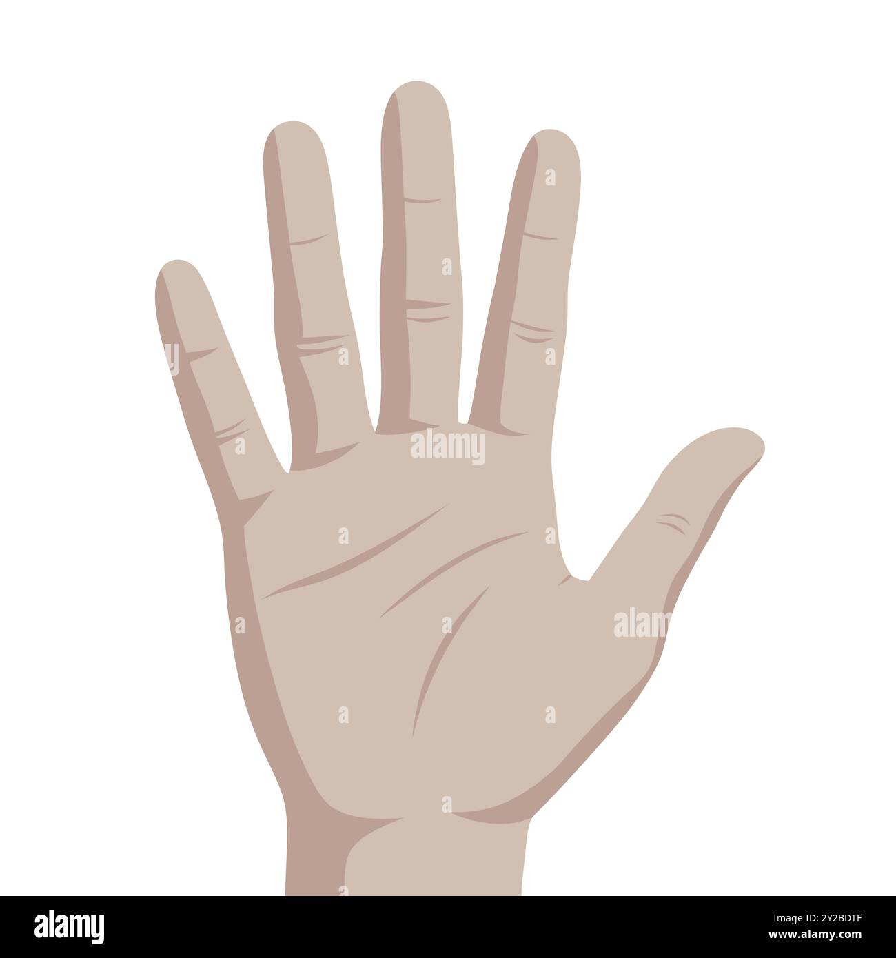 Human hand up. Hand drawn image of a hand up isolated on white ...