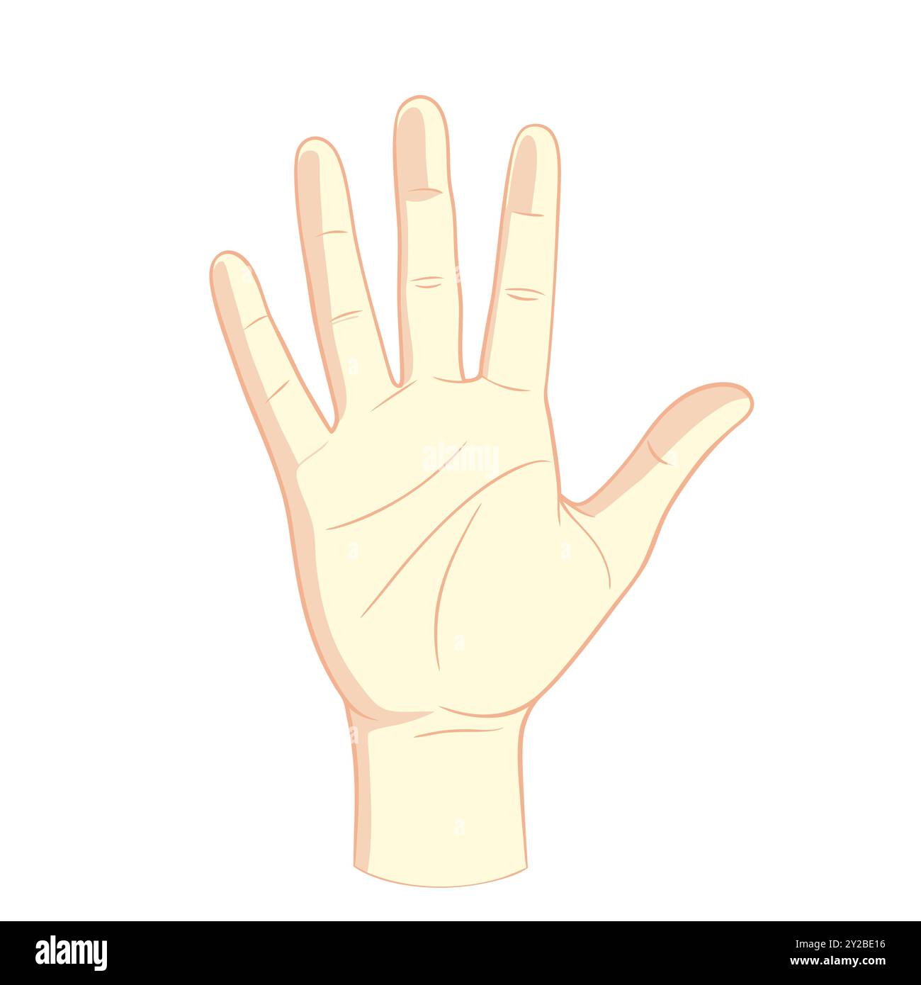 Human hand up. Hand drawn image of a hand up isolated on white ...