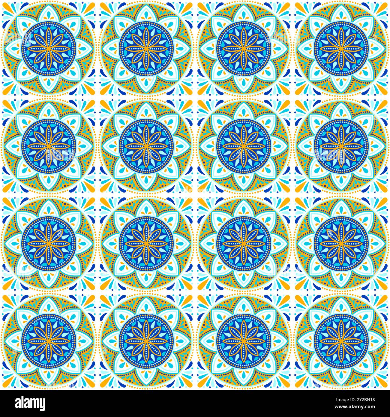 Moroccan ceramic tile pattern. Mediterranean traditional folk ornament ...