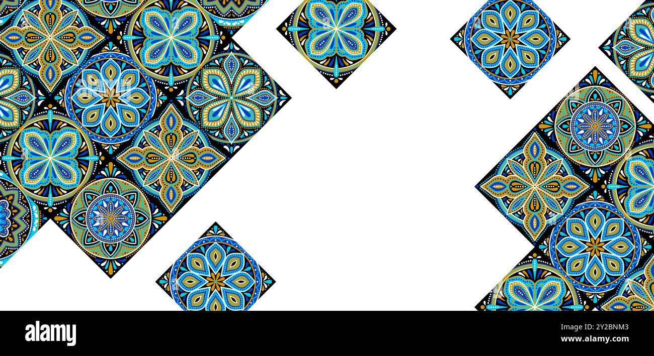 Moroccan ceramic tile pattern. Mediterranean traditional folk ornament ...