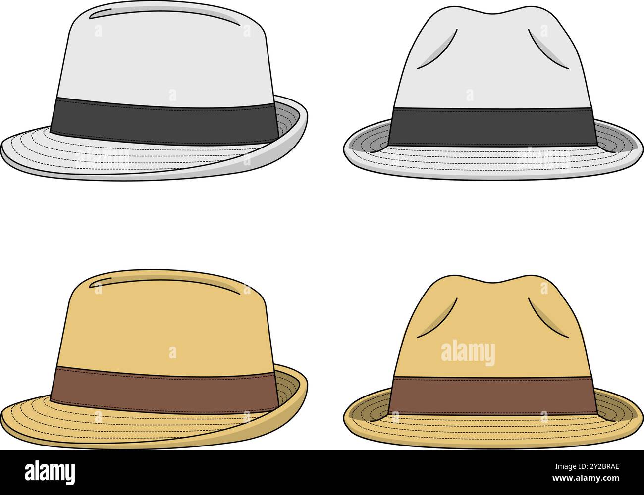Fedora hat vector template illustration set Stock Vector Image & Art ...