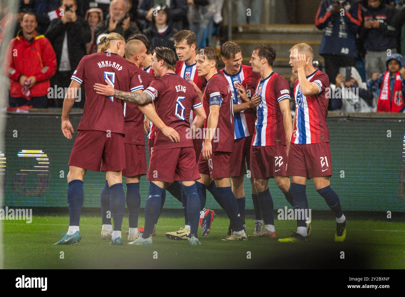 Oslo, Norway. 09th Sep, 2024. Felix Horn Myhre (22) of Norway scores ...