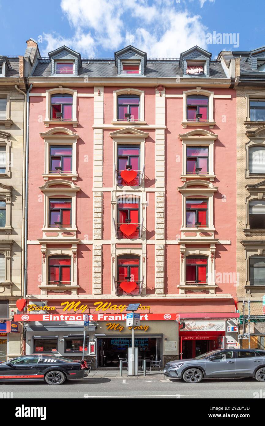Frankfurt, Germany - August 25, 2024: view to historic facade of a ...