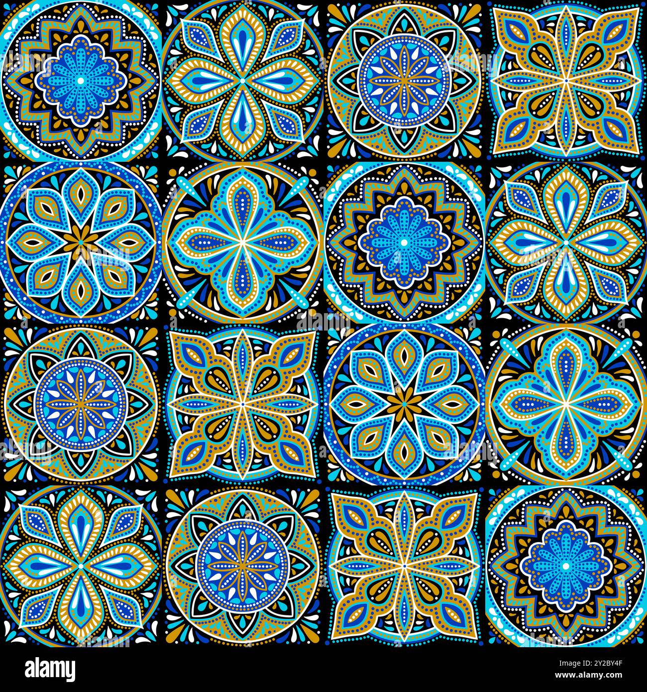 Moroccan ceramic tile pattern. Mediterranean traditional folk ornament ...
