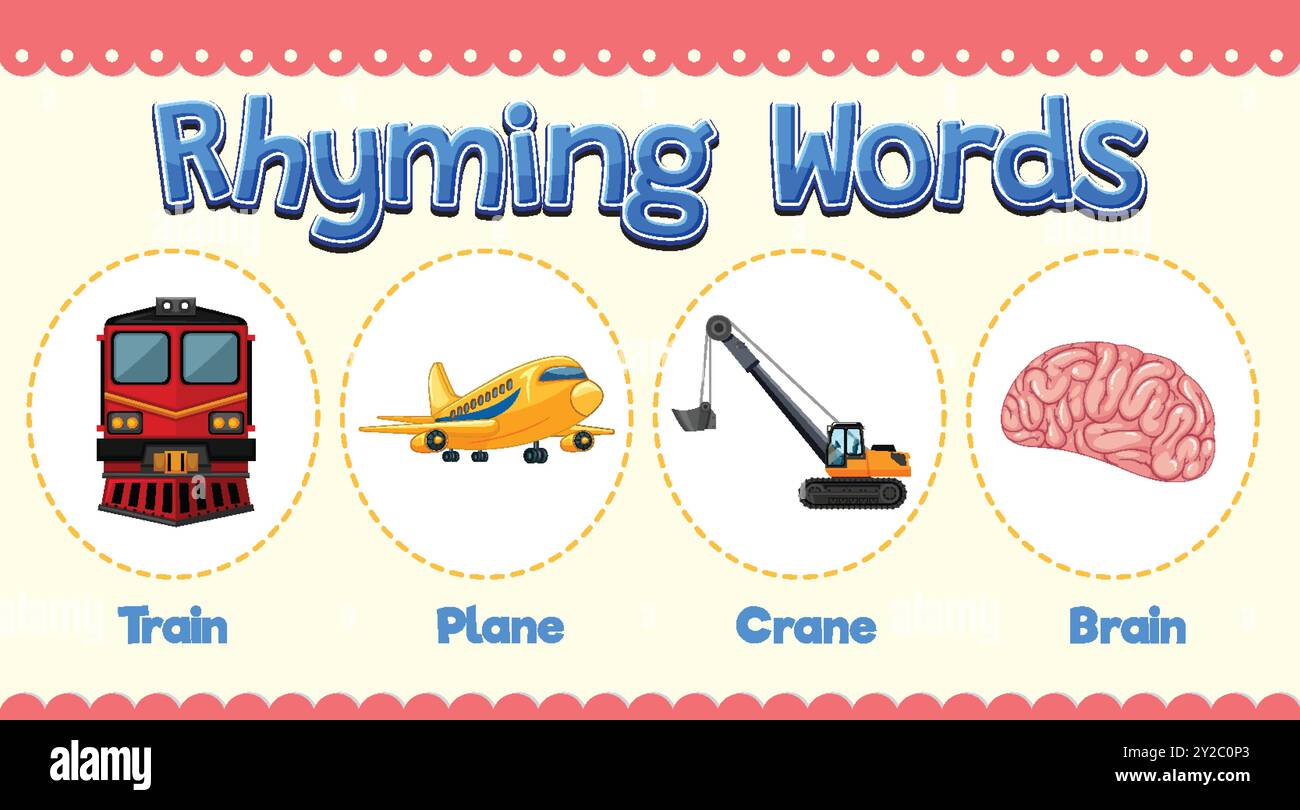 Illustration of rhyming words with images Stock Vector Image & Art - Alamy