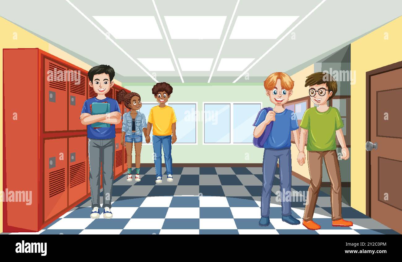 Casual group students Stock Vector Images - Alamy