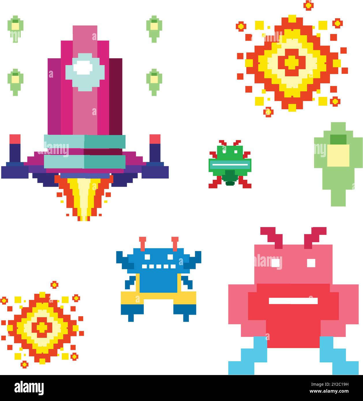 Pixelated objects Cut Out Stock Images & Pictures - Alamy