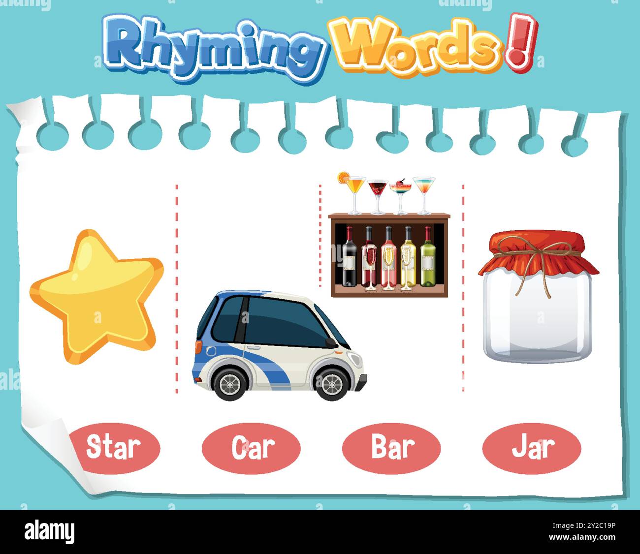 Illustration of rhyming words with images Stock Vector Image & Art - Alamy