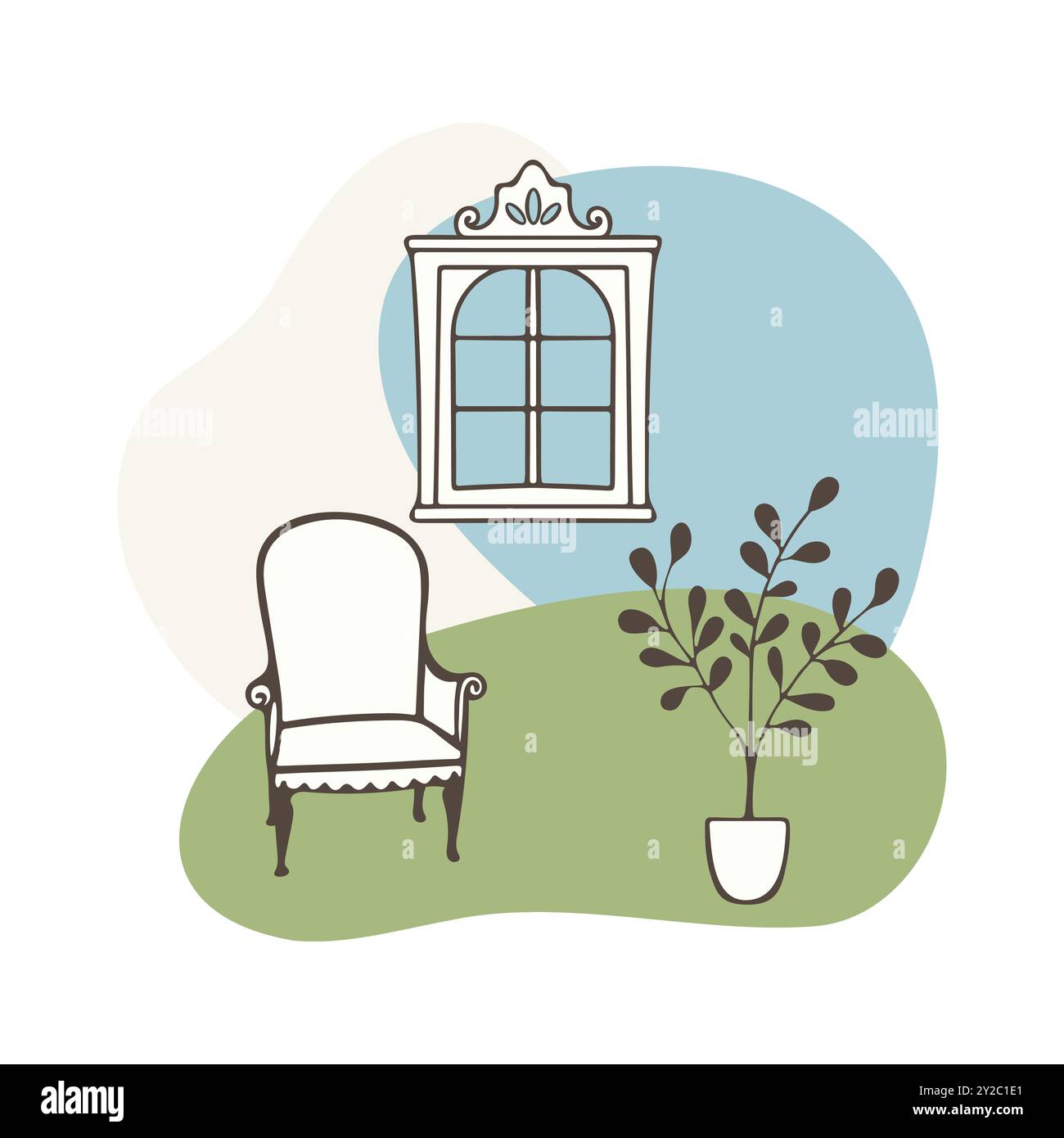 Provence style cozy living room interior with stylish armchair and ...