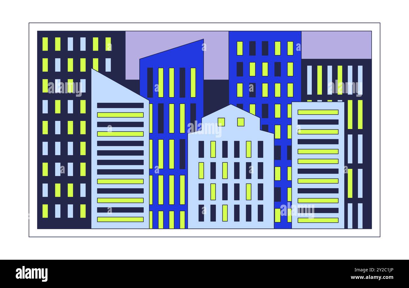 Evening cityscape window 2D cartoon object Stock Vector Image & Art - Alamy