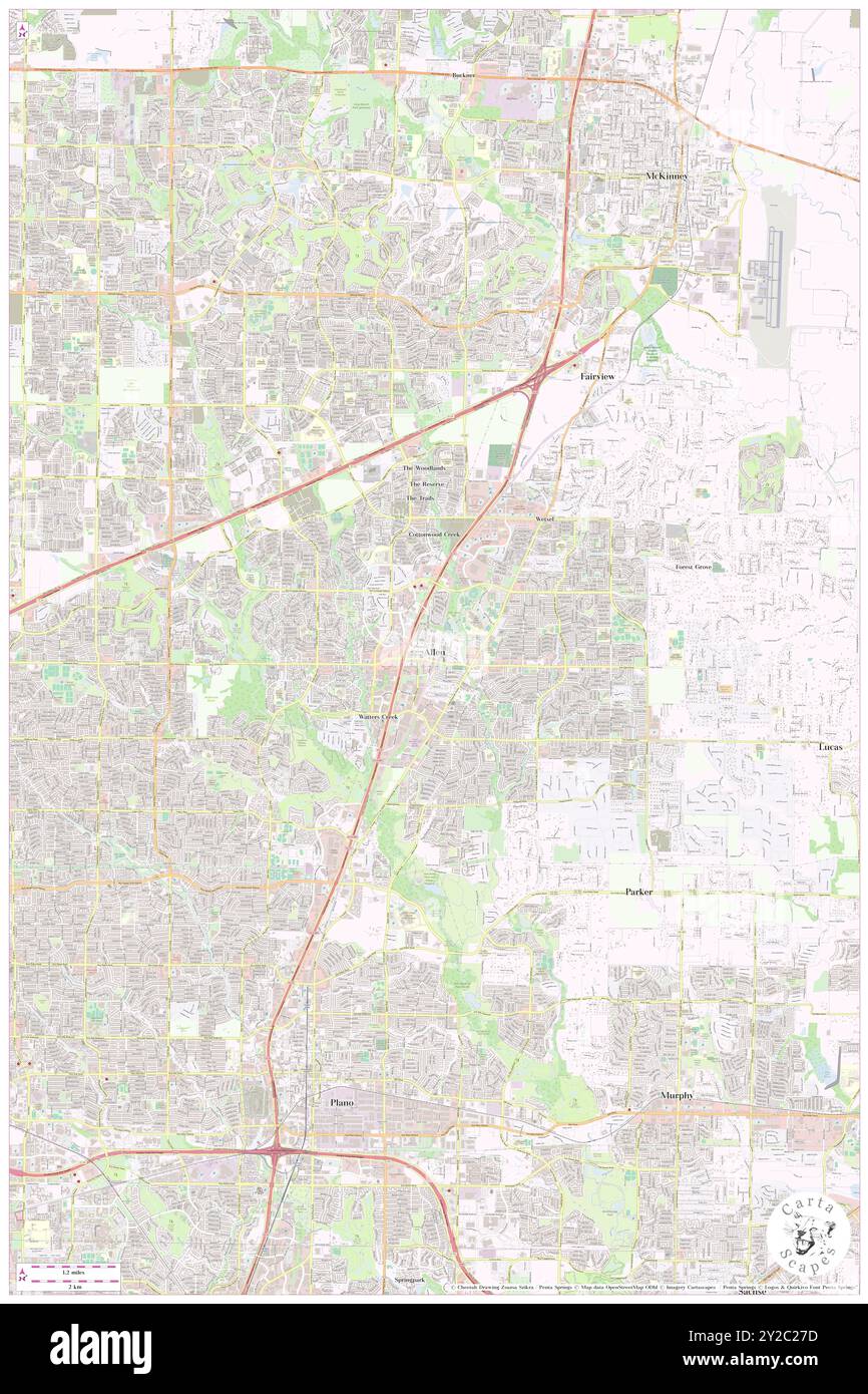 Map of allen texas Cut Out Stock Images & Pictures - Alamy
