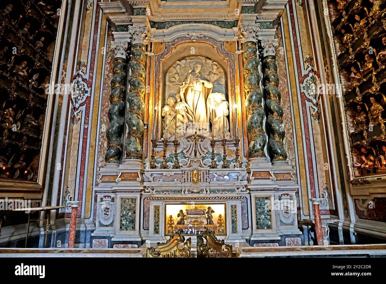 Chapel with altar in Gesu Nuovo Church (New Jesus Church) in Naples ...