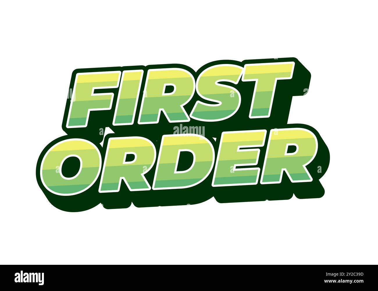 First order. Text effect design in 3D style with modern colors Stock ...