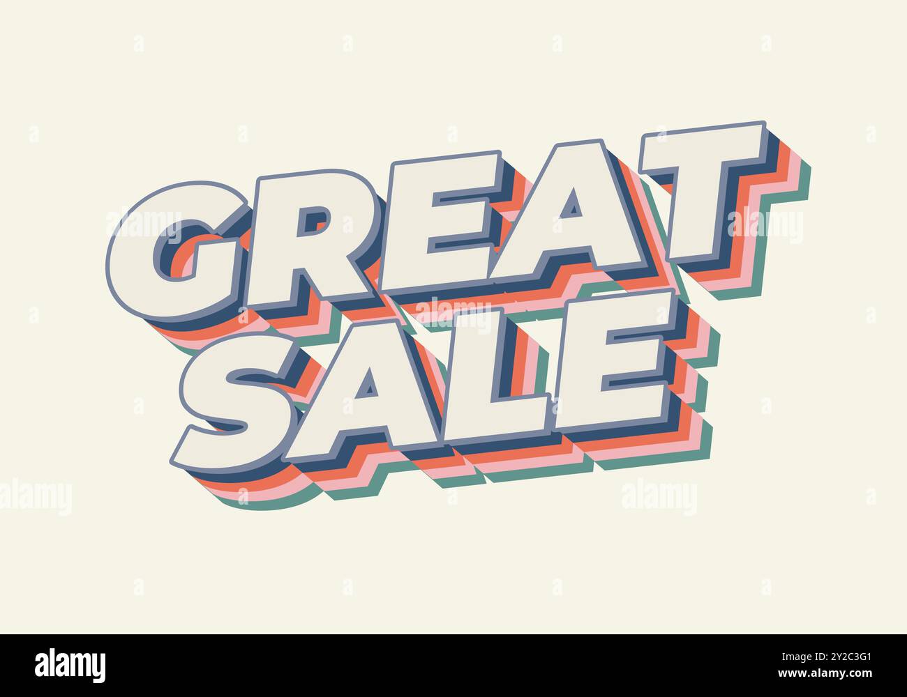 Great sale. Text effect design in good colors with 3D style Stock ...