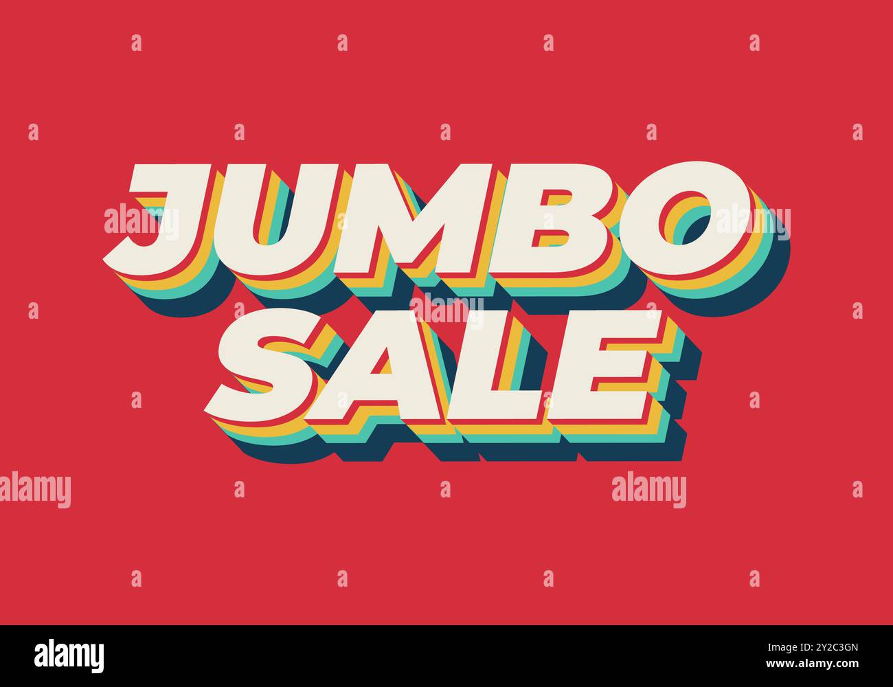 Jumbo sale. Text effect design in modern colors with 3D style Stock ...