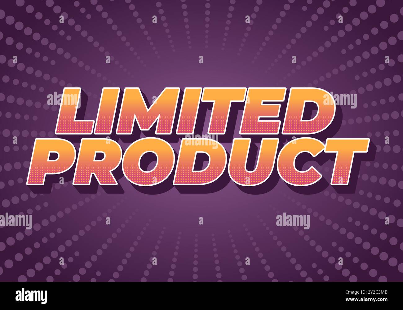 Limited product. Text effect design in 3D style in orange purple colors ...
