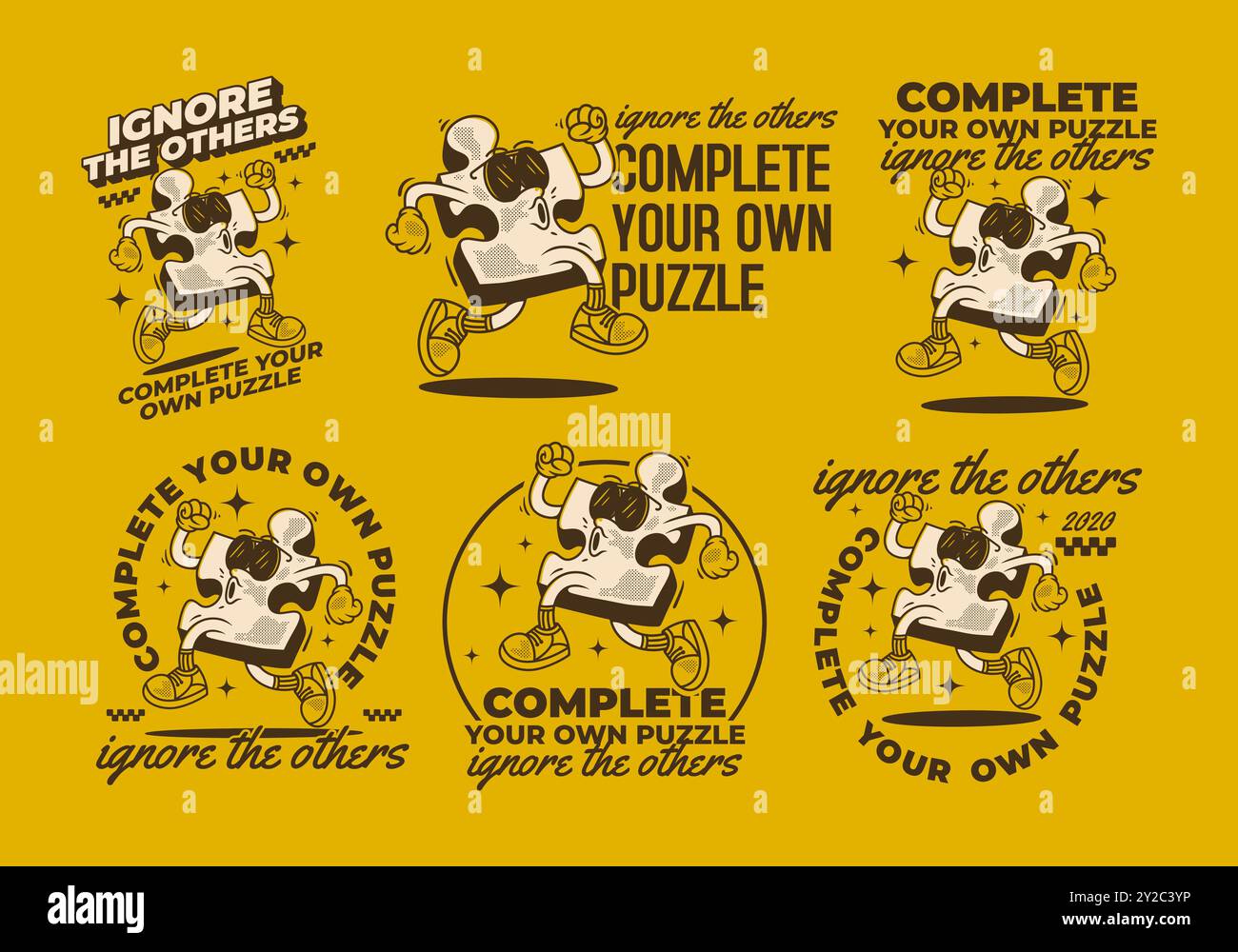 Complete your own puzzle, ignore the others. Mascot character ...