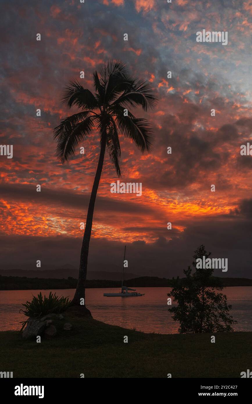 Scenic moody sunset over Port Douglas in Queensland, Australia Stock ...