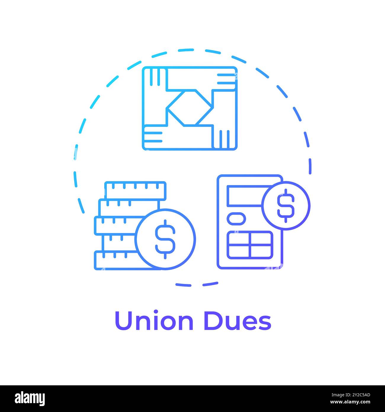 Union dues blue gradient concept icon Stock Vector Image & Art - Alamy