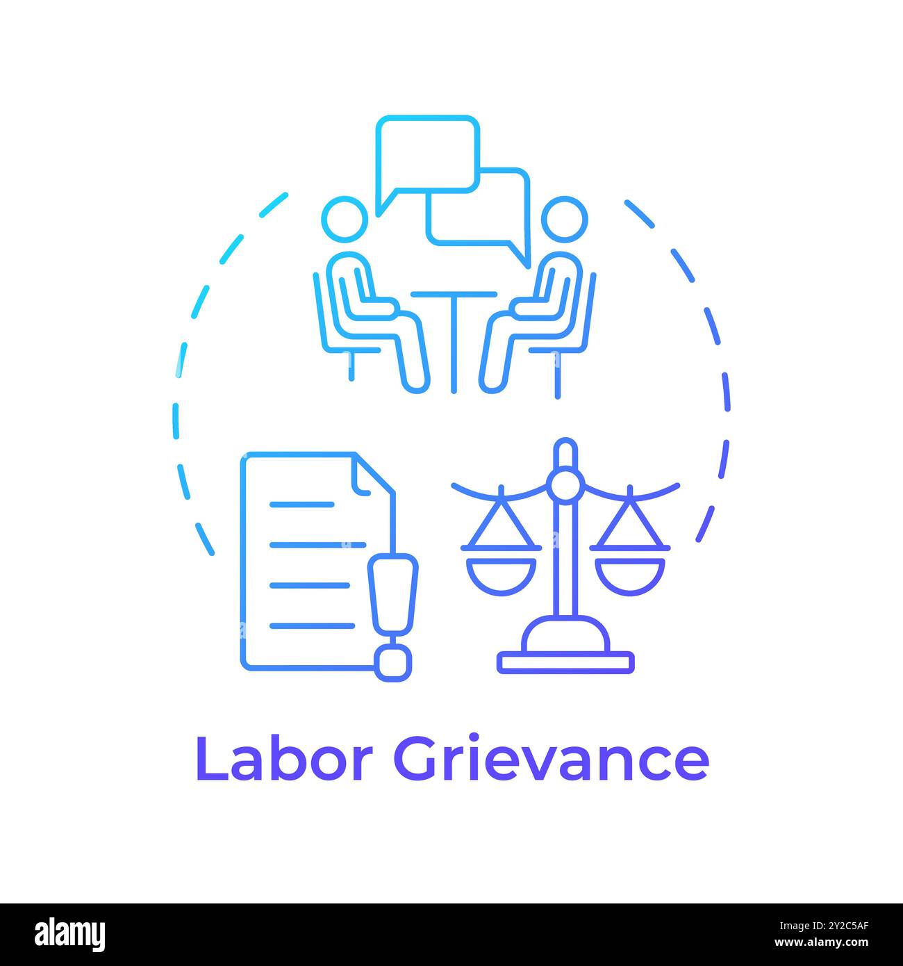 Labor grievance blue gradient concept icon Stock Vector Image & Art - Alamy