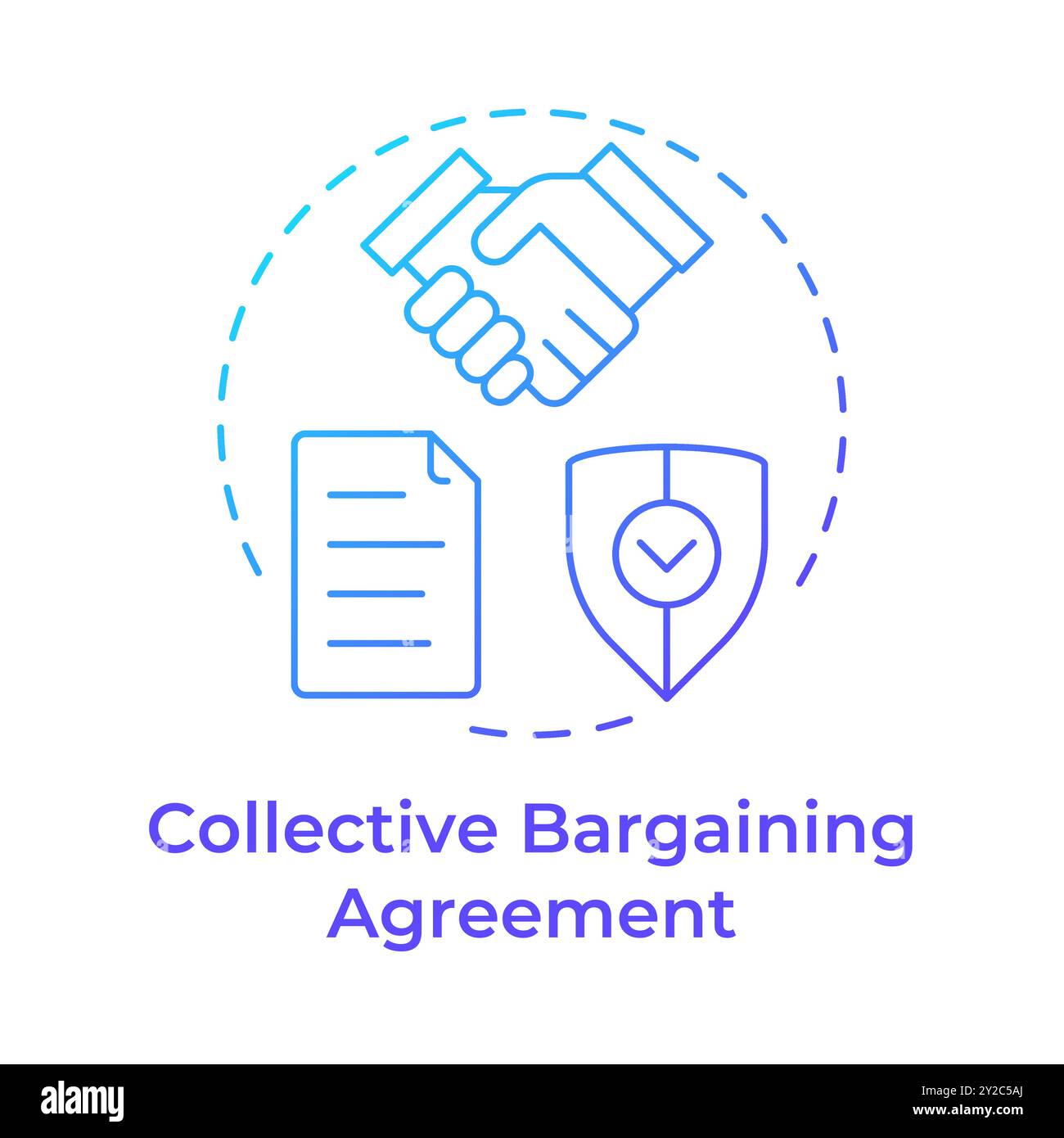 Collective bargaining agreement blue gradient concept icon Stock Vector ...