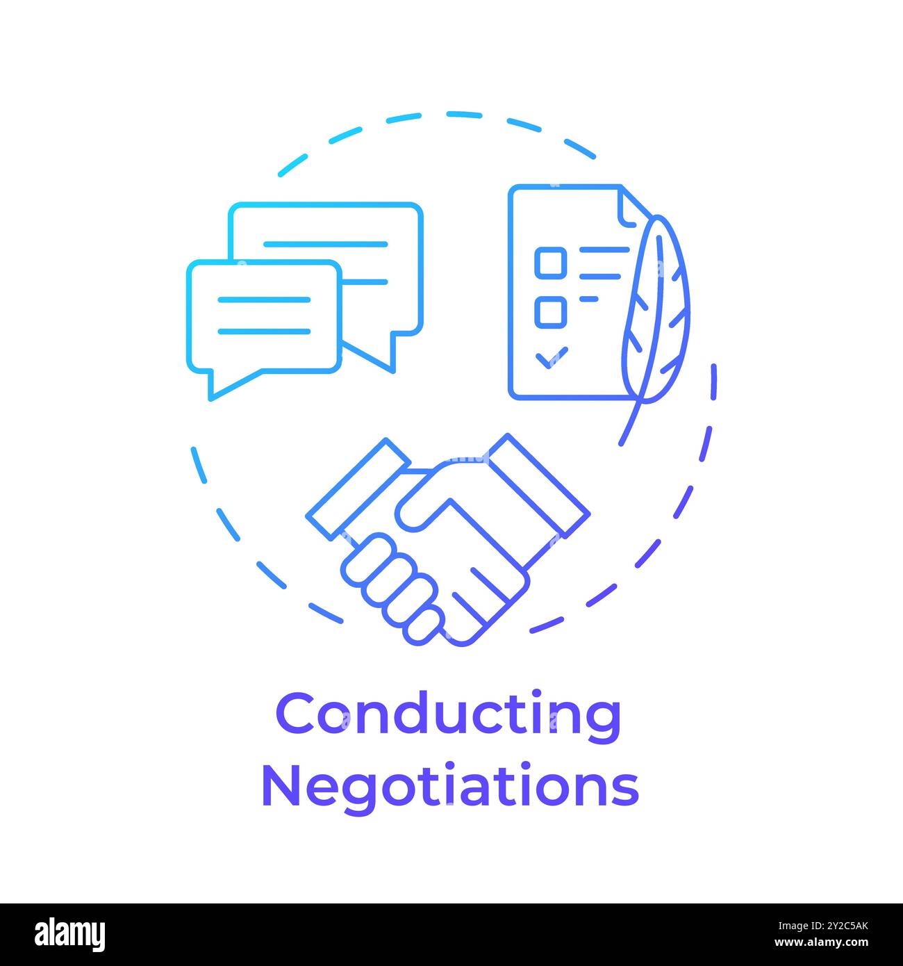 Conducting negotiations blue gradient concept icon Stock Vector Image ...