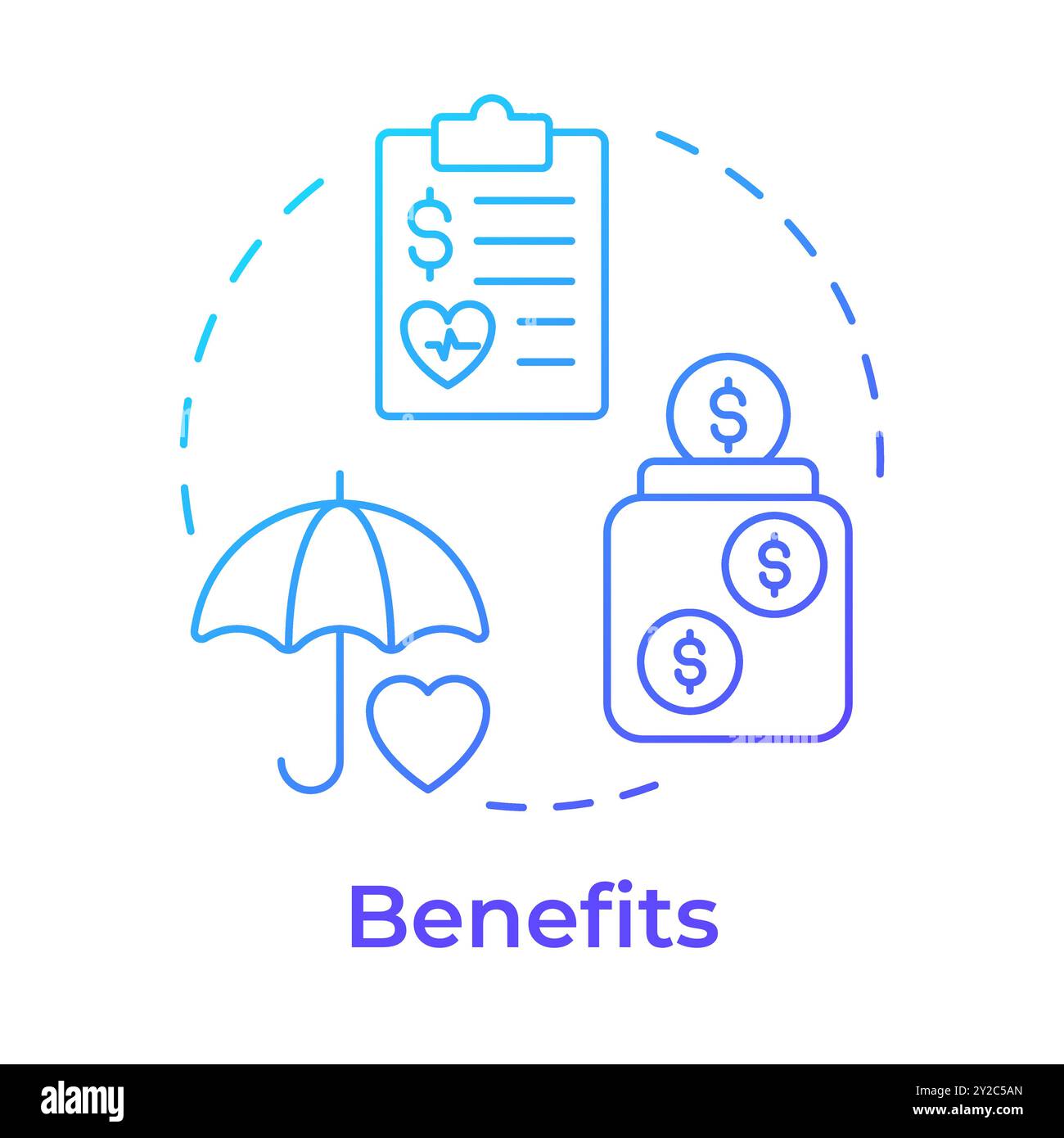 Benefits blue gradient concept icon Stock Vector Image & Art - Alamy