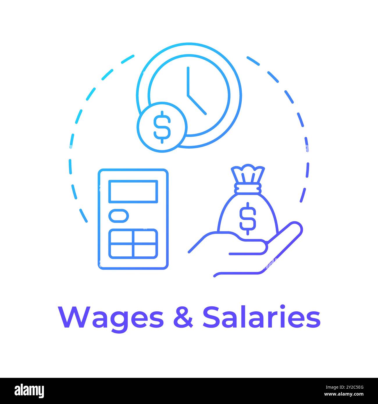 Wages and salaries blue gradient concept icon Stock Vector Image & Art ...
