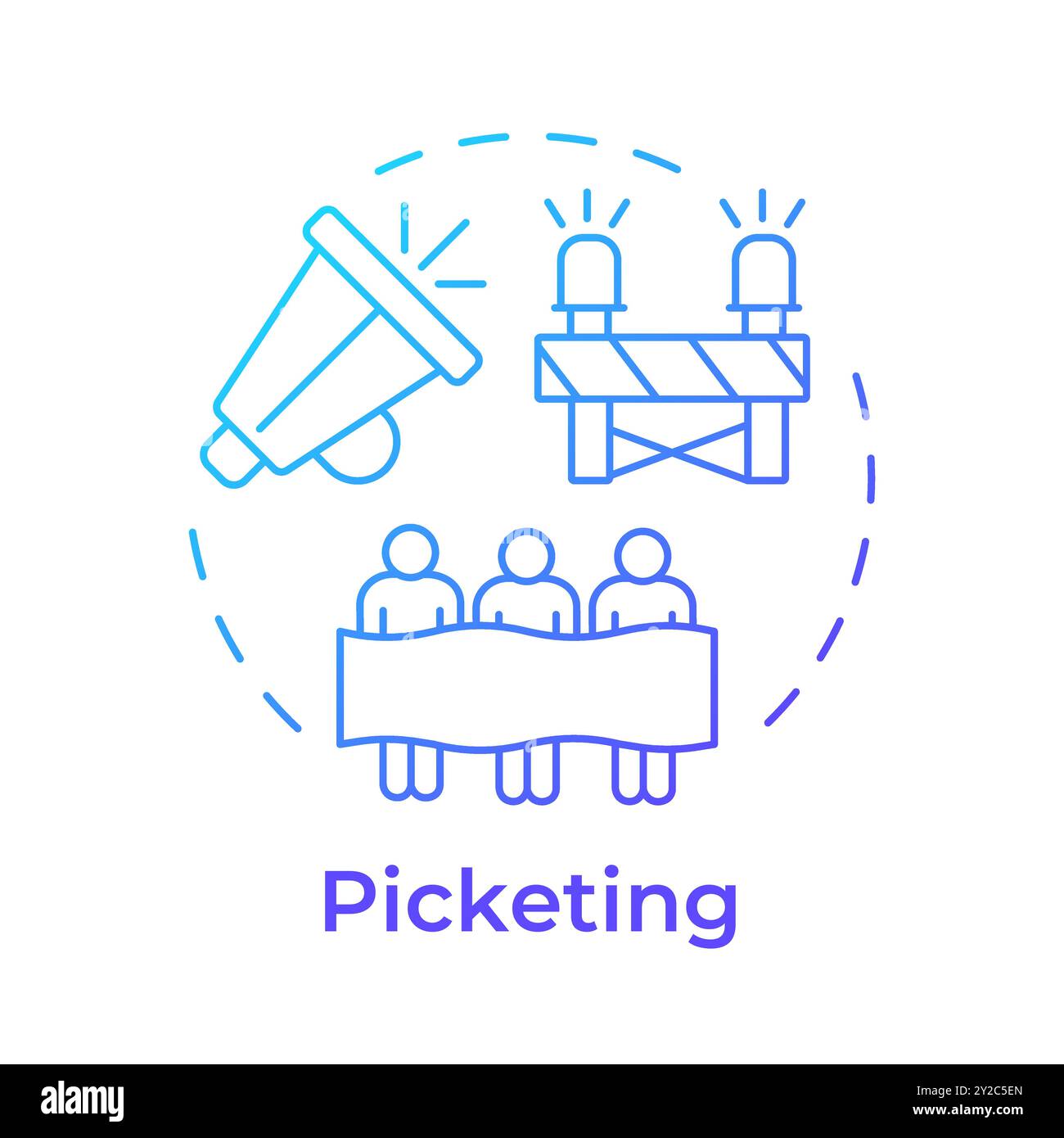 Picketing blue gradient concept icon Stock Vector Image & Art - Alamy
