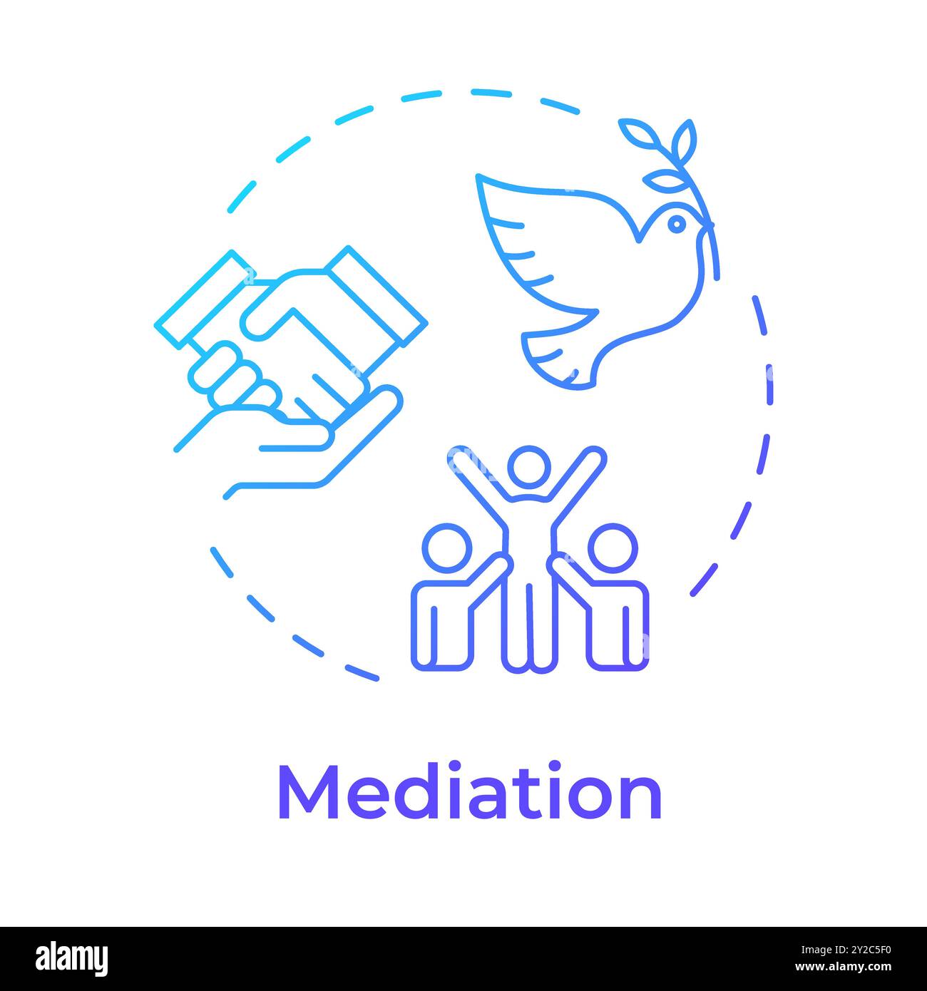 Mediation blue gradient concept icon Stock Vector Image & Art - Alamy