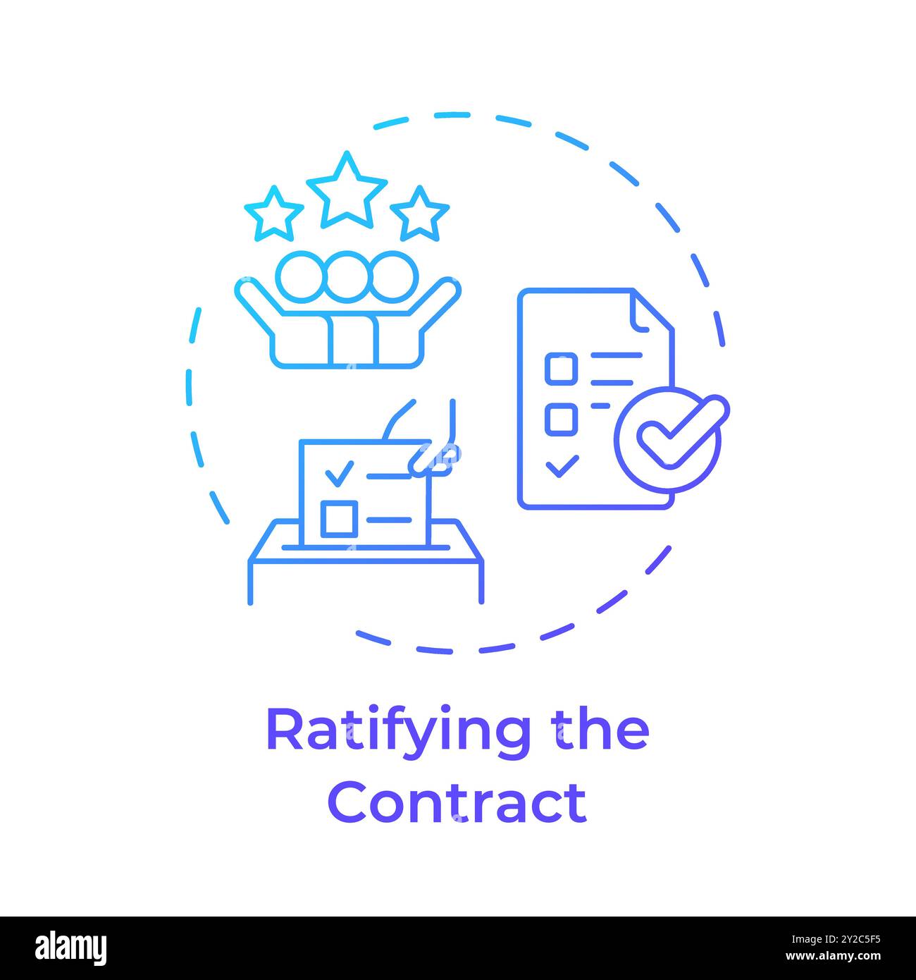 Ratifying the contract blue gradient concept icon Stock Vector Image ...