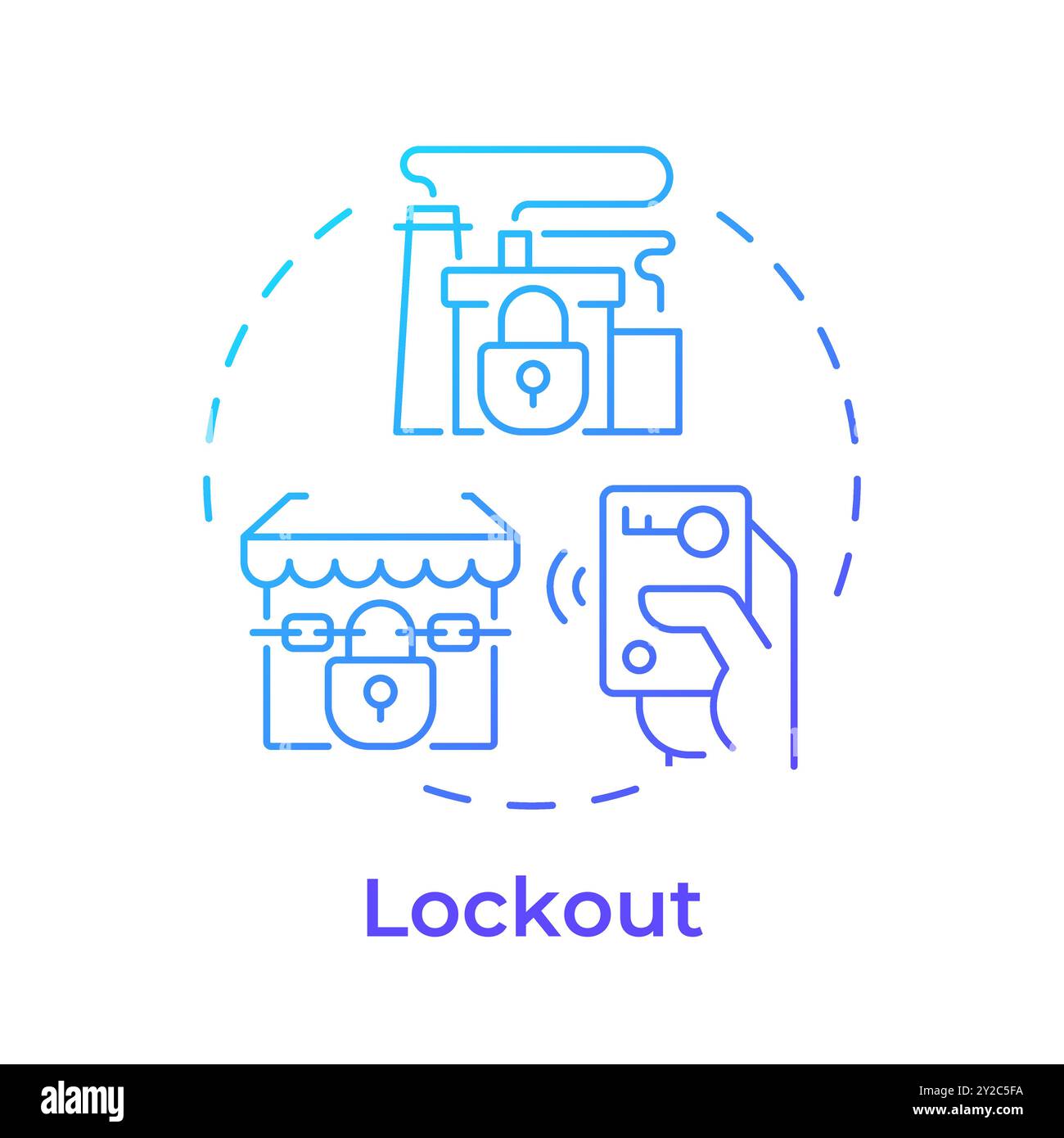 Lockout blue gradient concept icon Stock Vector Image & Art - Alamy