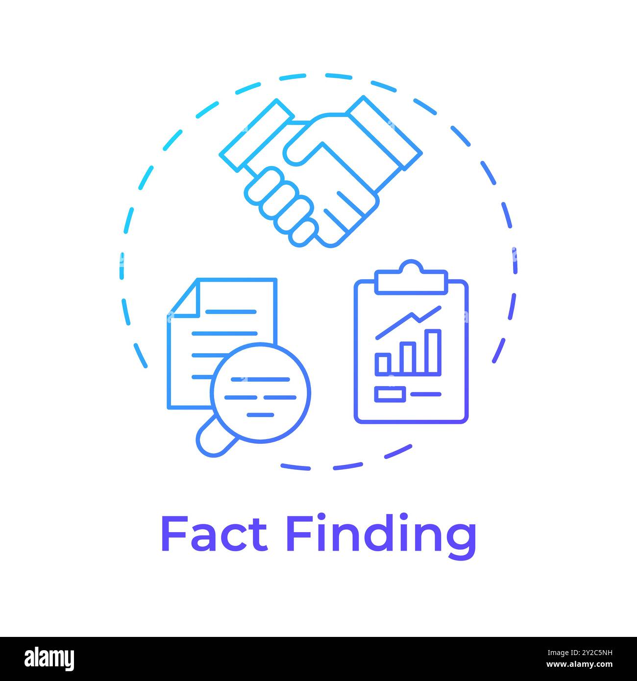 Fact finding blue gradient concept icon Stock Vector Image & Art - Alamy