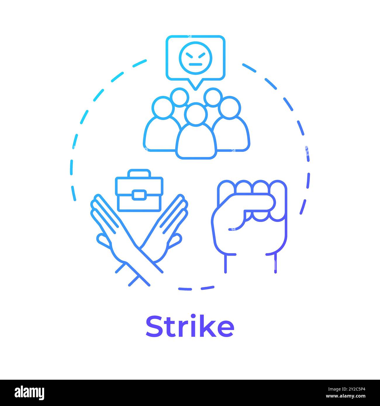 Strike blue gradient concept icon Stock Vector Image & Art - Alamy