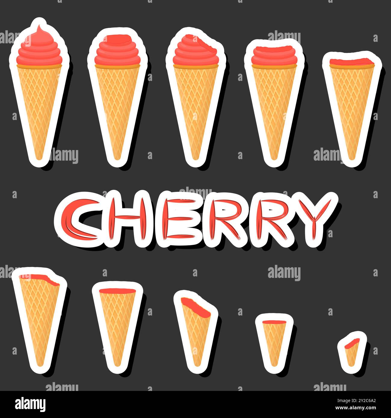 Big colorful set different forms natural dessert ice cream of ...
