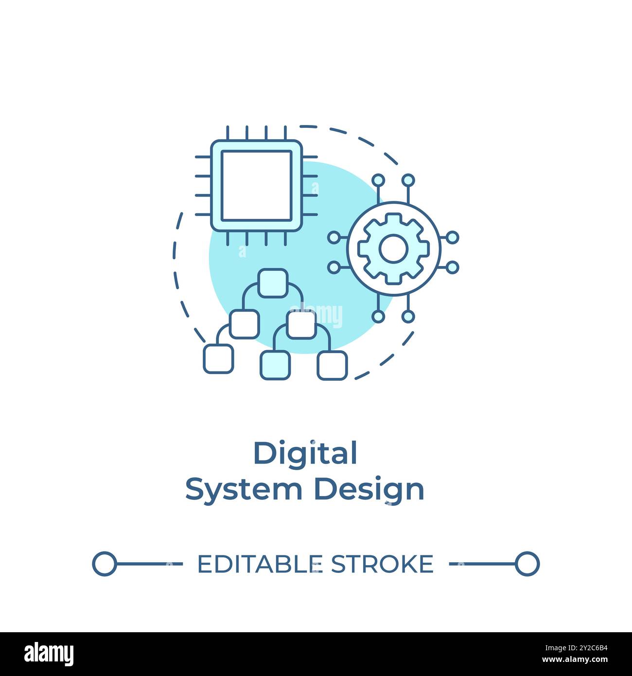 Digital system design soft blue concept icon Stock Vector Image & Art ...