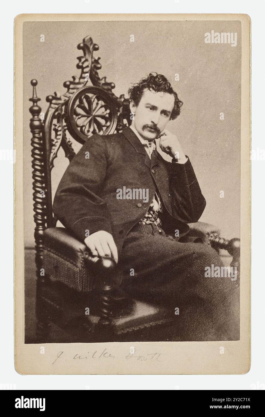 Cabinet card of American actor John Wilkes Booth (1838-1865), also ...