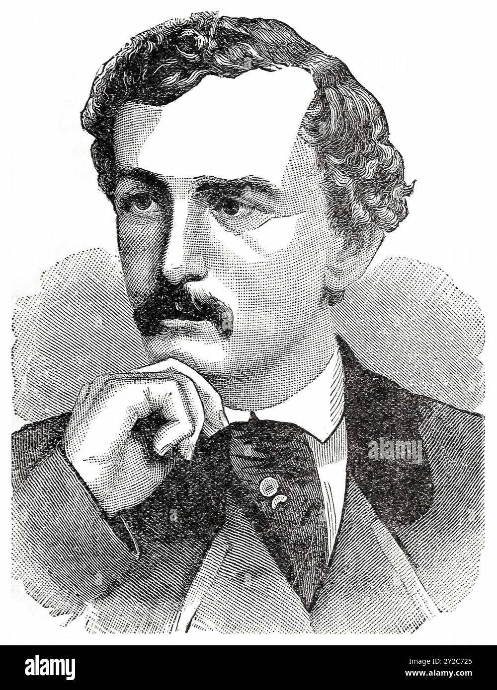 John Wilkes Booth illustration - engraving 1893 - John Jennings illustraton Stock Photo - Alamy