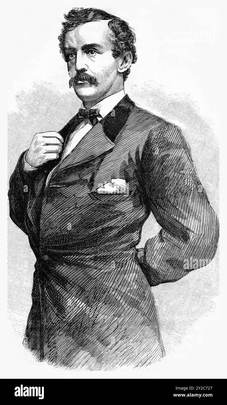 John Wilkes Booth illustration - engraving 1897 Stock Photo - Alamy