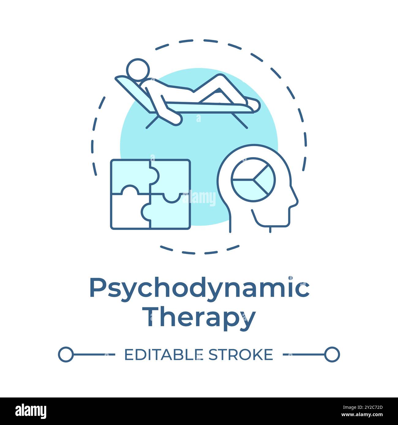 Psychodynamic therapy soft blue concept icon Stock Vector Image & Art ...
